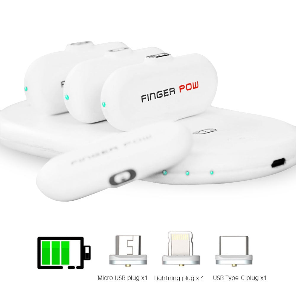 Finger pow Mini Magnetic Fingerpow Charging Power Bank Emergency Mobil AIOforusa
